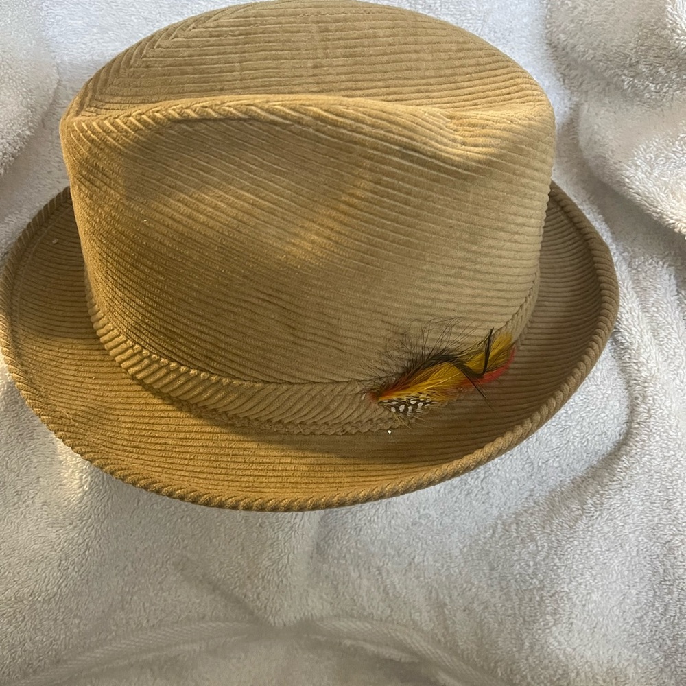 Vintage Corduroy Fedora/Trilby Style Hat Size L - Gem